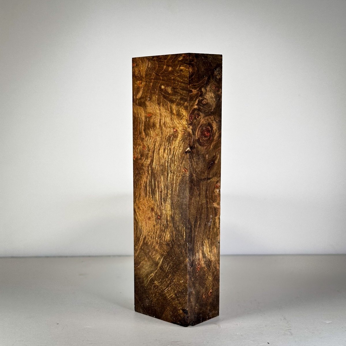 #3014 - Olive Green Maple Burl Block - RockSolid Scales